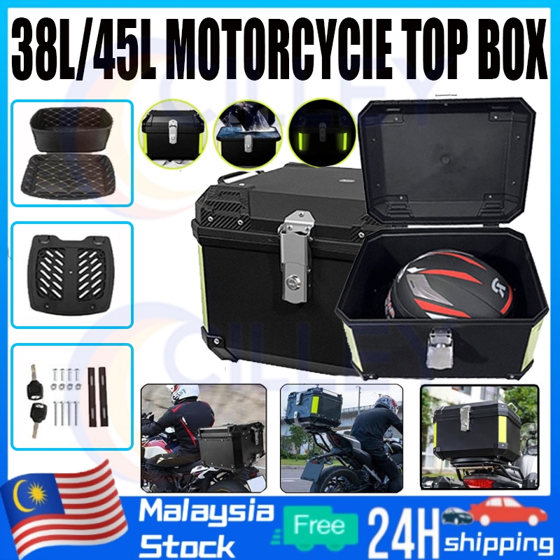Malaysia Spot 36L 45L Motorcycle Top Box with Base & Lining Aluminium ...