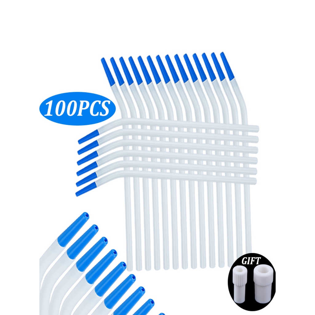 20/100Pcs Dental Disposable Curved Tips Surgical Aspirator Dental ...