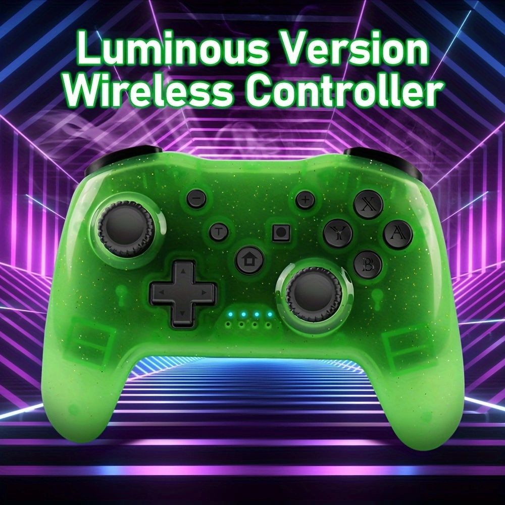 Wireless Controller 6 Axis Dual Vibration Switch Game Controller with Light, For Nintendo Switch ...