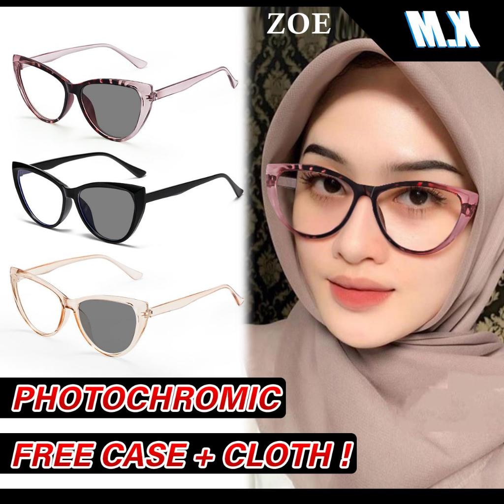 Cat Eyes】Photochromic Eyeglasses For Women Anti-radiation Eyeglasses ...