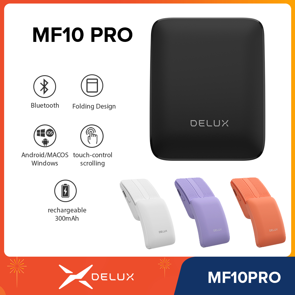 Delux MF10PRO Foldable Rechargeable 300mAh Wireless Bluetooth Folding ...