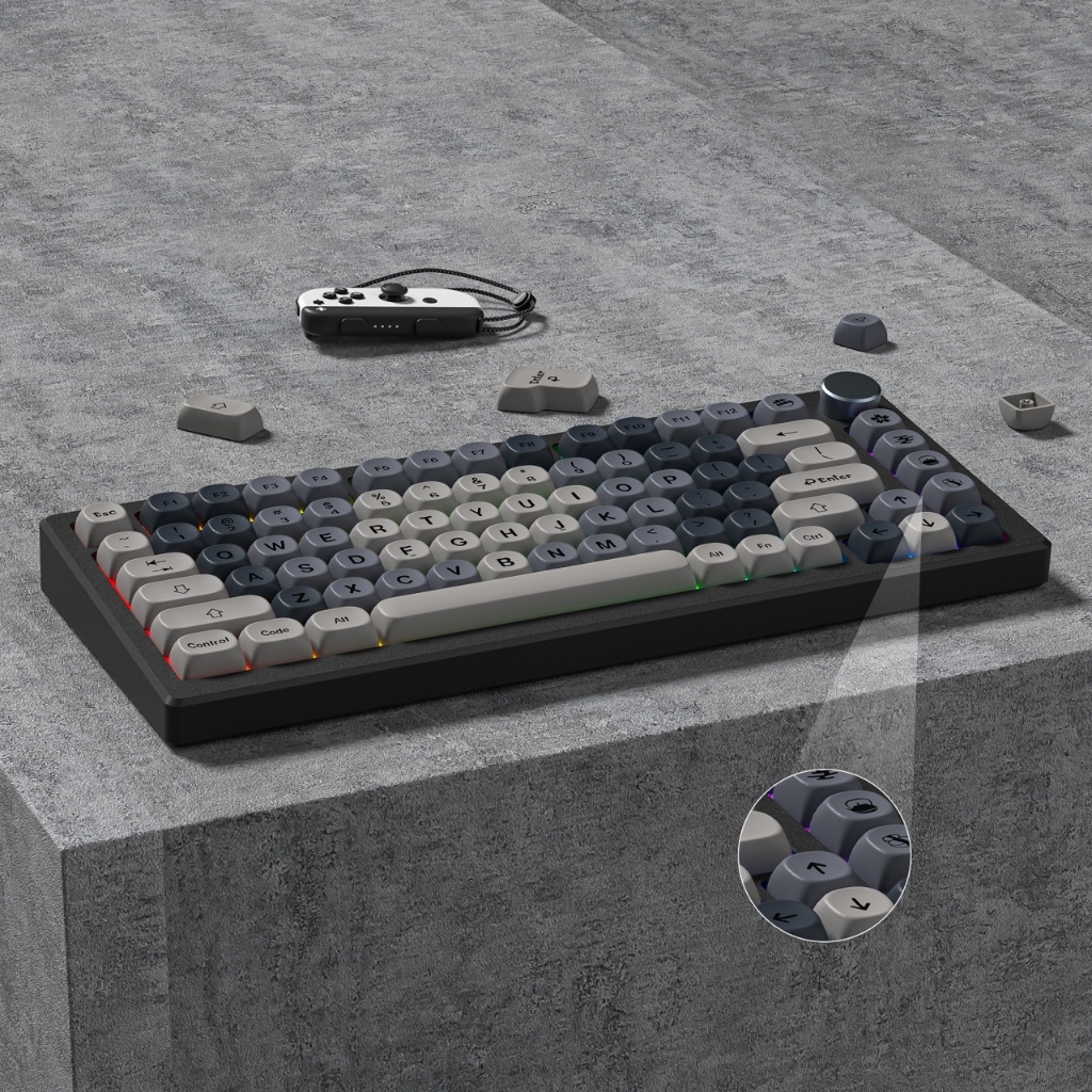 Womier Retro MOA Cute Grey Keycaps 135 Keys Dye Sub Theme PBT Key Cap ...