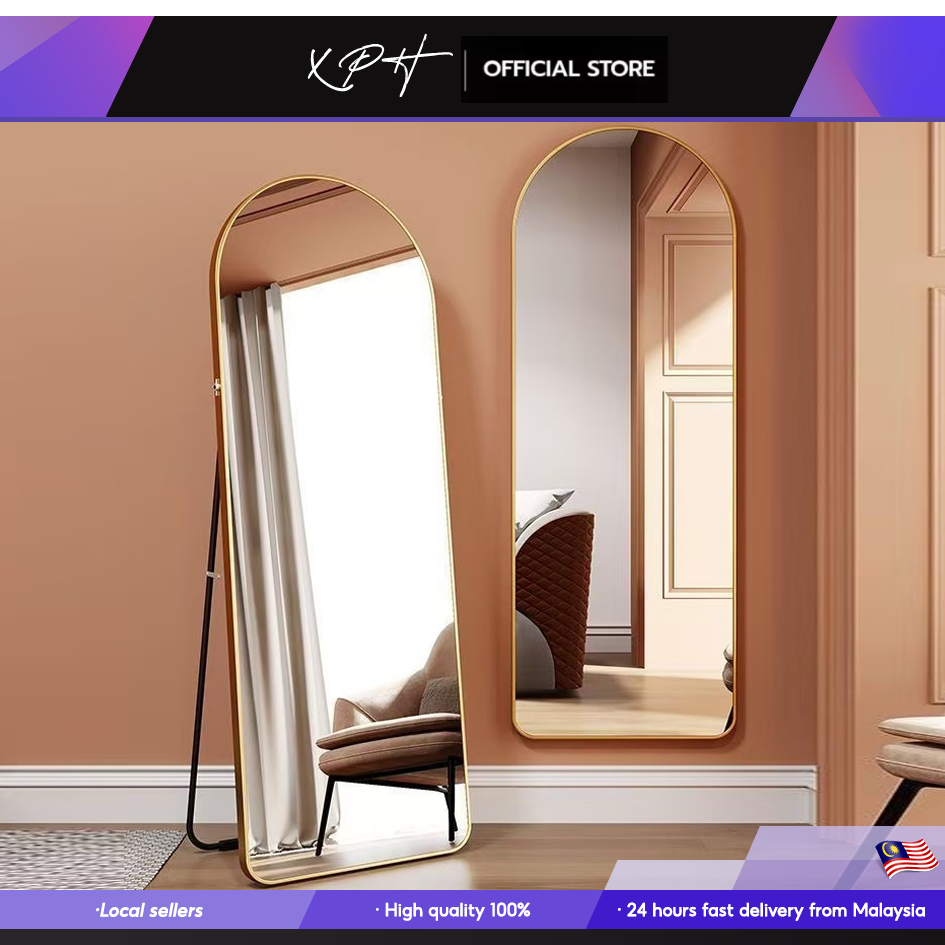 🐻𝑿𝑷𝑯🐻【Cermin Panjang】Arch Mirror With Stand Full Body Mirror Wall ...