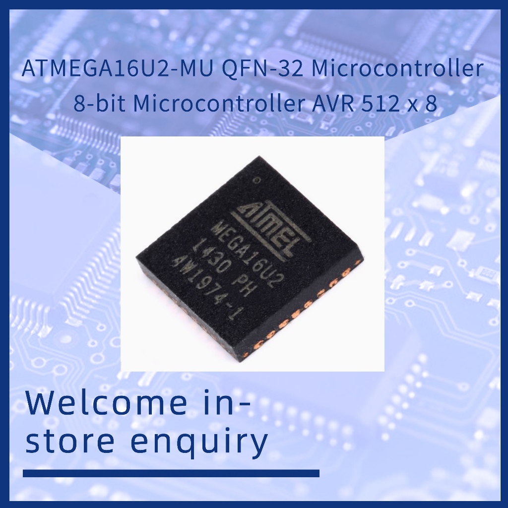MEGA16U2 ATMEGA16U2 ATMEGA16U2-MU QFN-32 Microcontroller 8-bit Microcontroller AVR 512 x 8 ...
