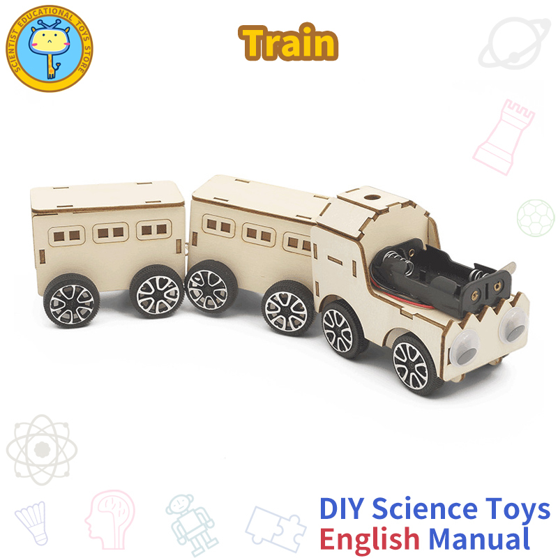🚀Science Toys🔥Diy Electric Train STEM Kit Kids Electric Educational ...