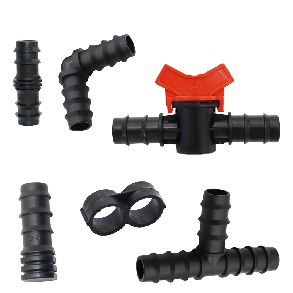 10Pcs 16mm Polypipe Connector Garden Irrigation Adapter Straight Elbow ...