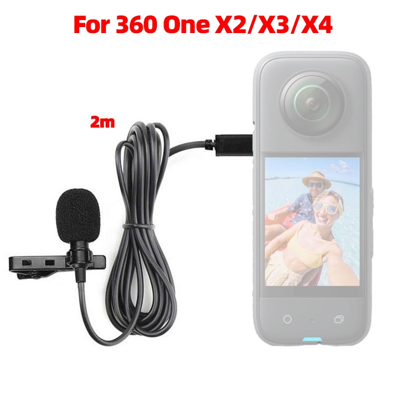Mic For insta360 x3 x2 X4 Lapel type-c microphone for one x3 / one x2 ...