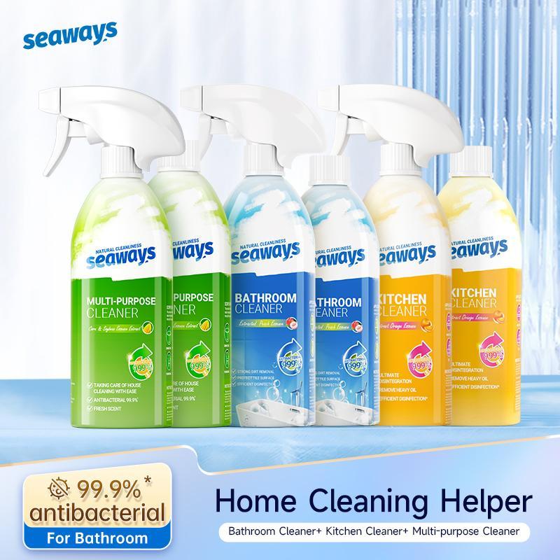 Seaways Household Cleaning Kit, Bathroom Cleaner, 500g, Kitchen Cleaner ...