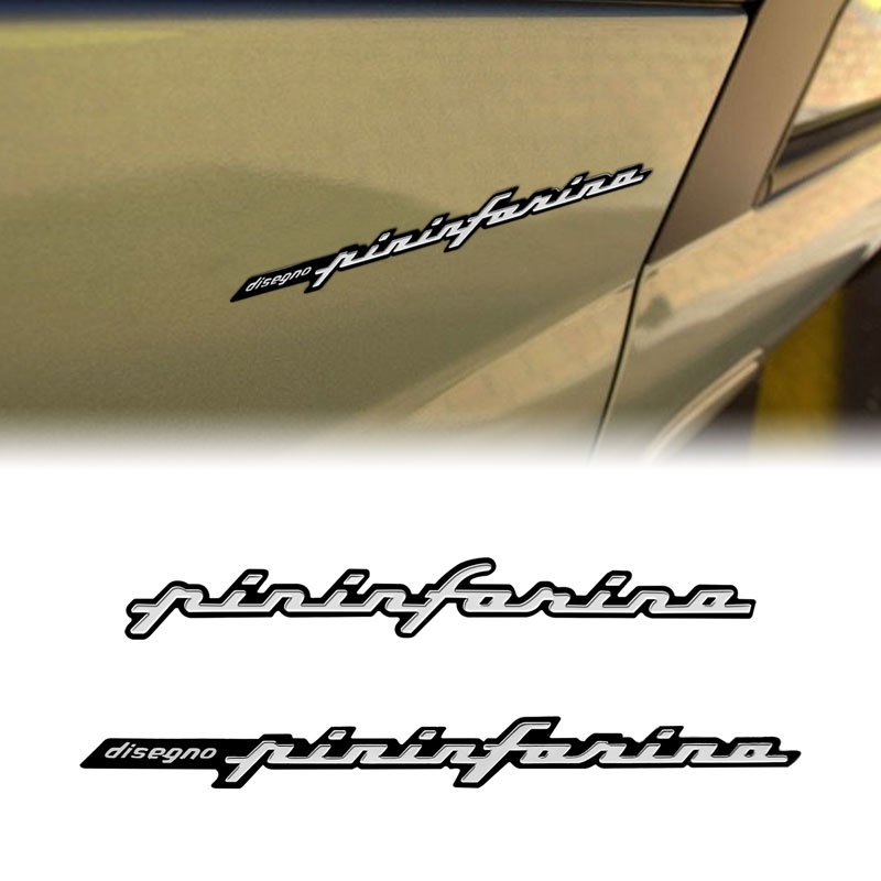 Car Styling 3D Aluminum Pininfarina Disegno Emblem Badge Sticker For ...
