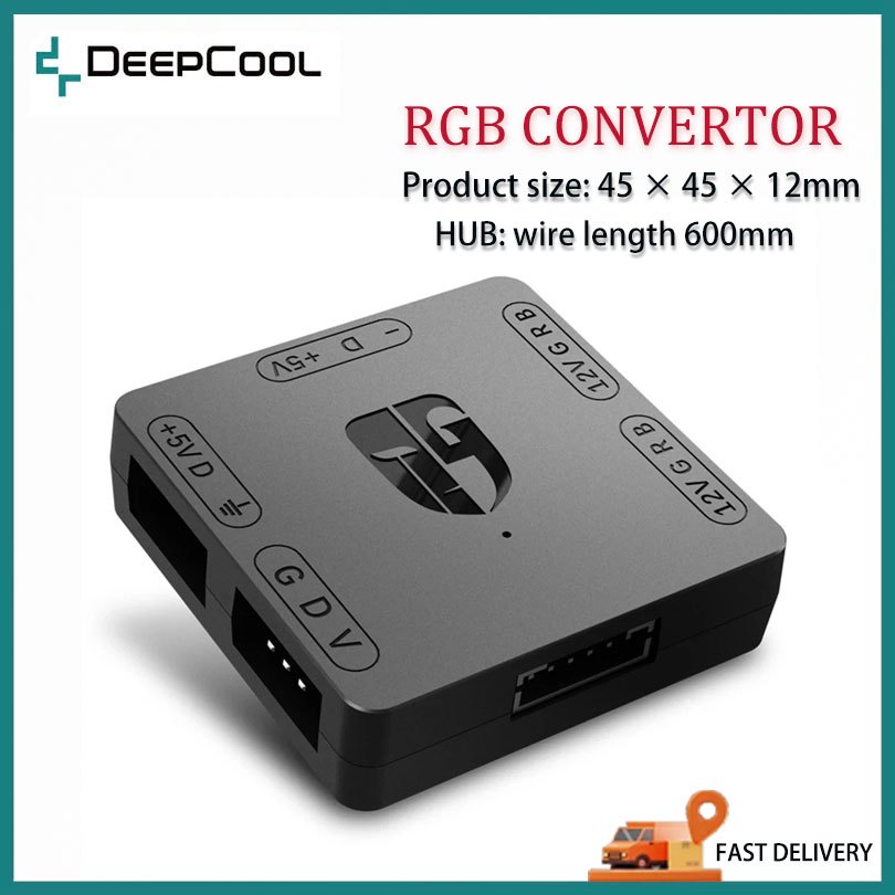 DEEPCOOL RGB Conversion Elf 5v3 pin ARGB light to 12v 4pin RGB light 5V to 12V light | Shopee ...