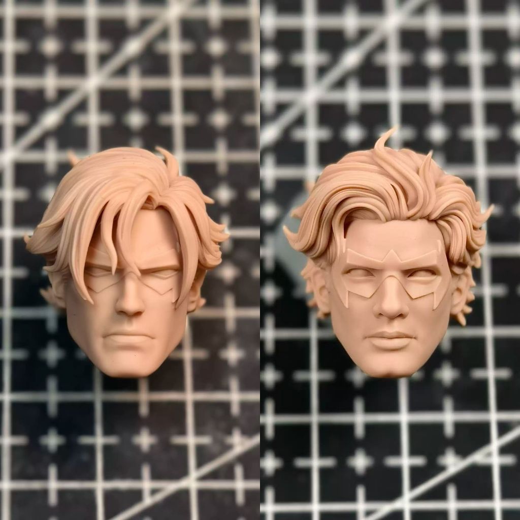 Unpainted 1/12 Scale Dick Grayson Robin Nightwing Head Carved Model Fit For 6 inches SHF MEZCO ...