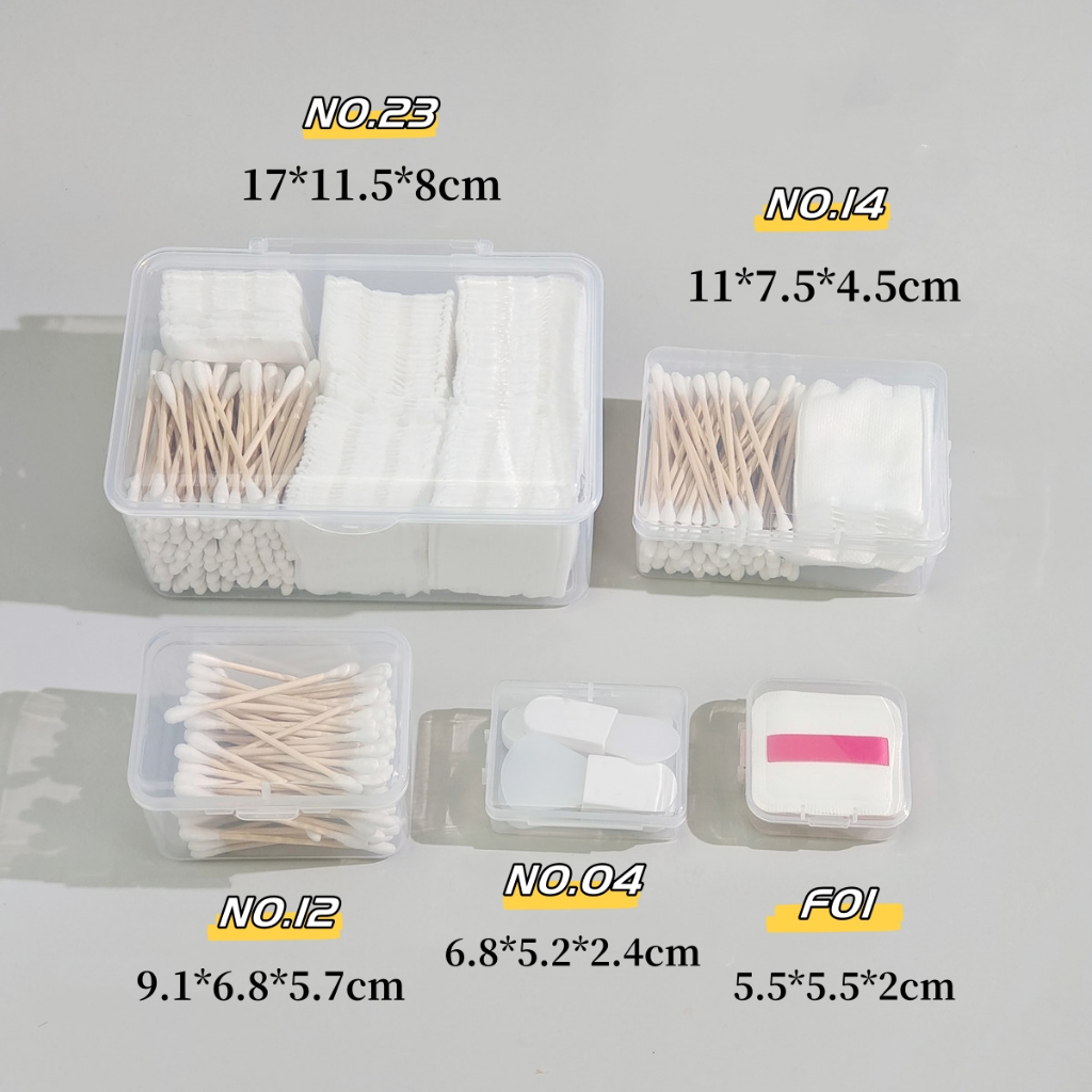 Cotton Pad Box Transparent Storage Box Dressing Table Desktop Organizer ...