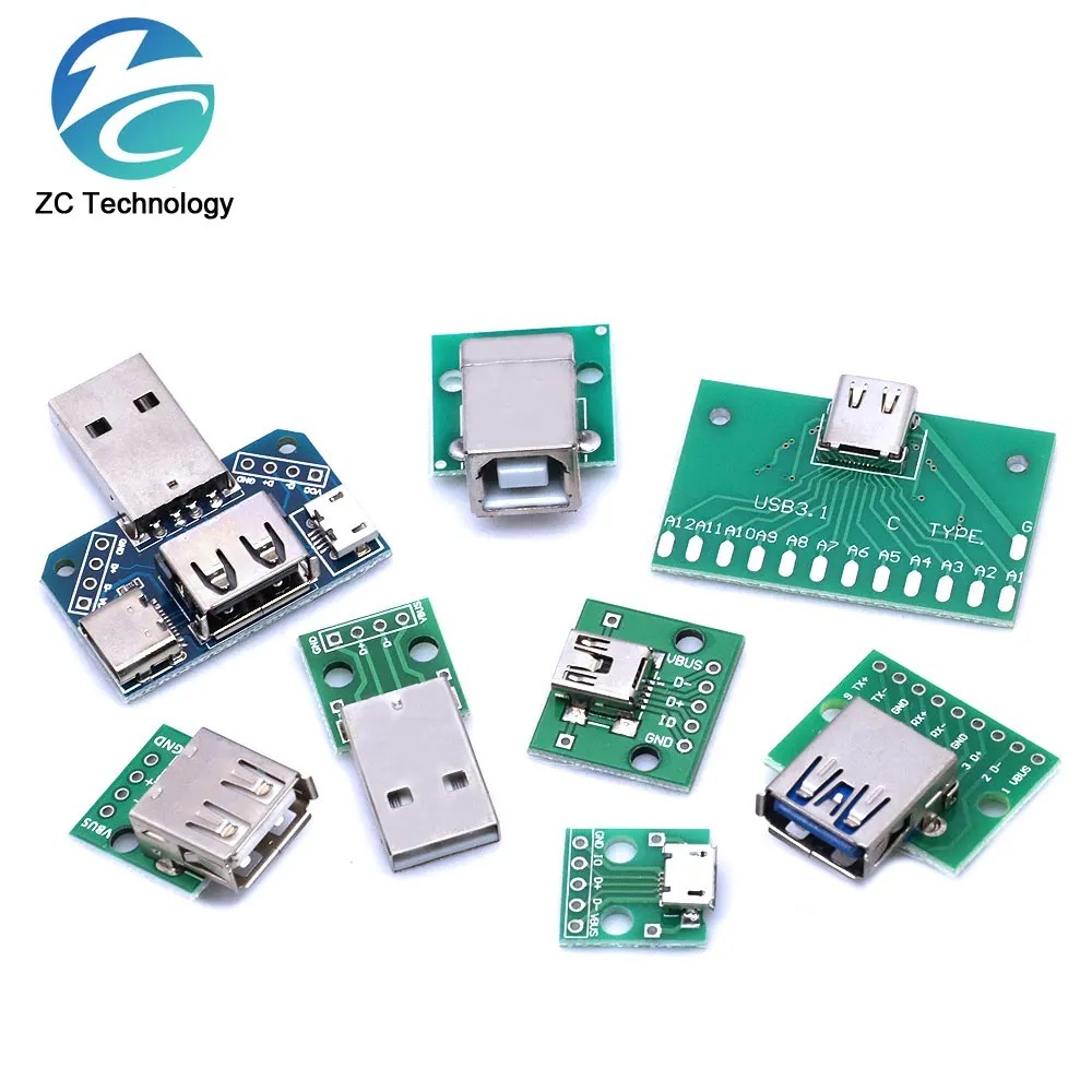 USB Male Connector / MINI MICRO USB to DIP Adapter female connector 2. ...