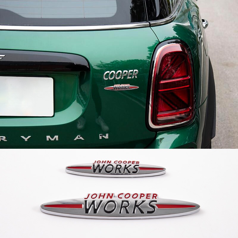 Mini COOPER JCW Metal Car Stickers Car Modified Metal WORKS JOHN Car ...