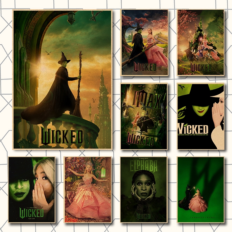 WICKED Posters Hot Film Posters Retro Kraft Paper Poster Painting Wall ...