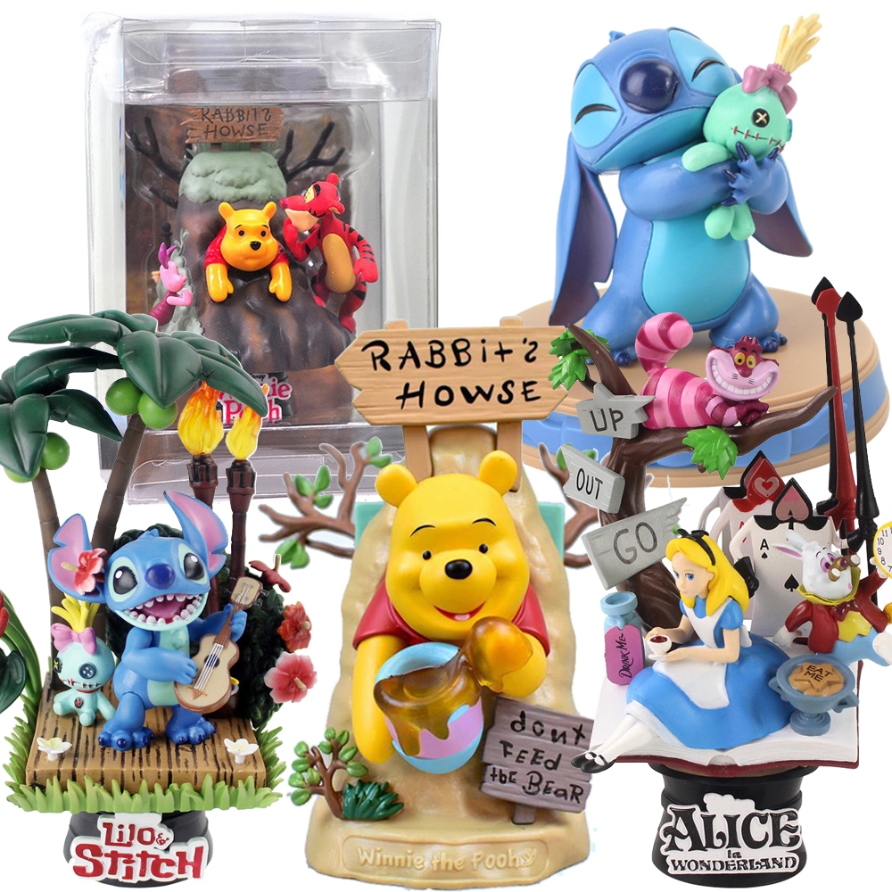 1Pcs Anime Winnie the Pooh Stitch Alice in Wonderland Pooh Bear Scene ...