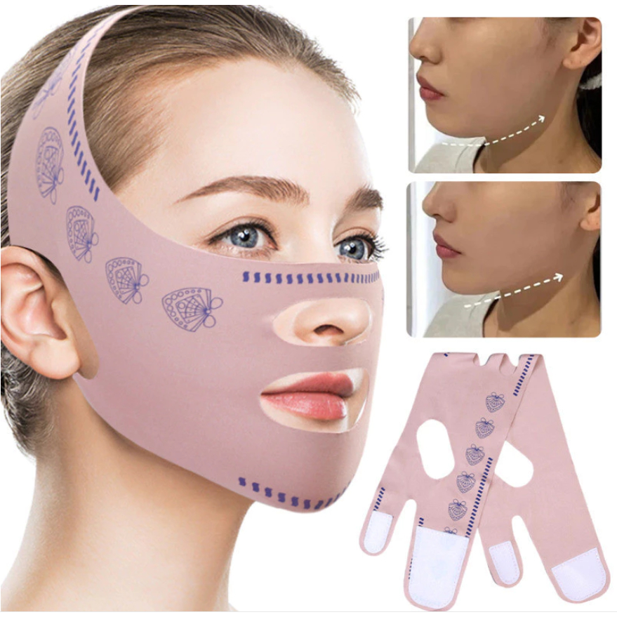 Double-Deck Facial Slimming Bandage - Breathable V Face Band - Face Lifting Belt - Elastic Band ...