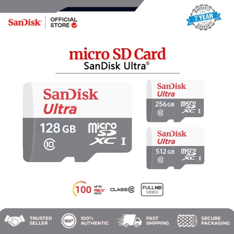 SanDisk Ultra Memory Card MicroSD USH-l Card 128GB/256GB/512GB/1TB With ...