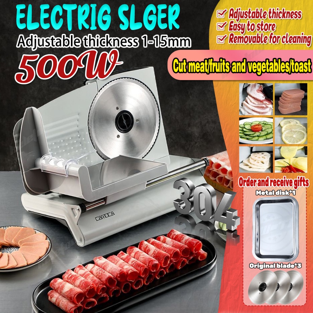 500W 2 in 1 Household Electric Lamb Beef Slicer Vegetable Fruit Meat ...