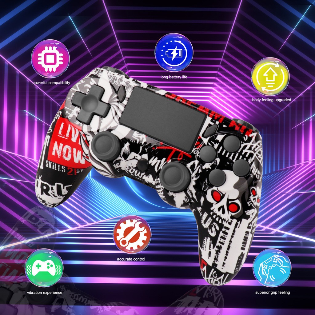 PS4 Controller Bluetooth Wireless Pro Game Controller Six Axis Dual Vibration PS4 Controller ...