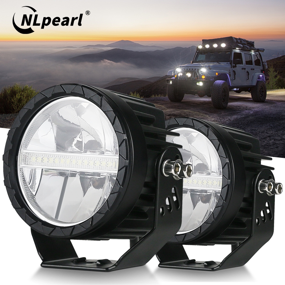 Nlpearl 2PCS 4 Inch LED LED Work light Fog Lights White DRL Spotlights ...
