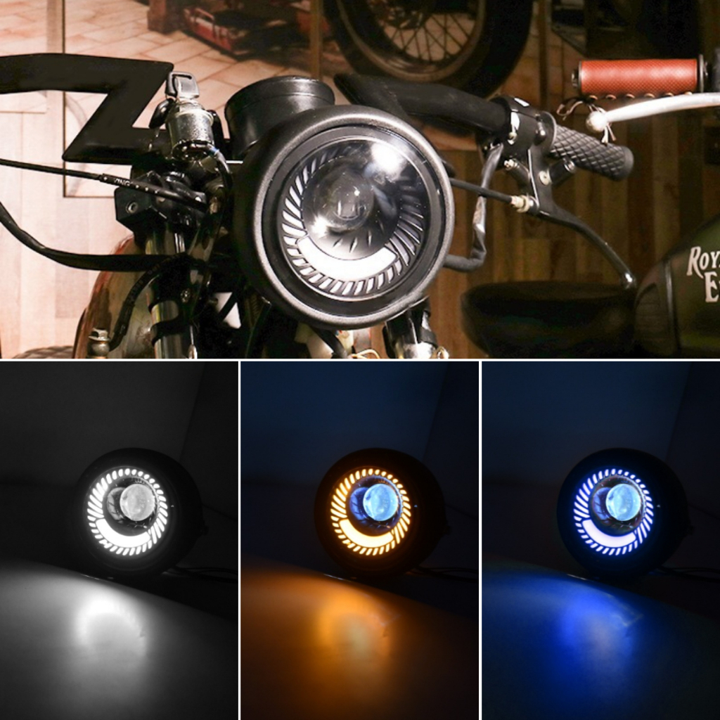 Motorcycle Retro Headlamp 6.5 inch Cafe Racer Headlight Assembly Motor ...