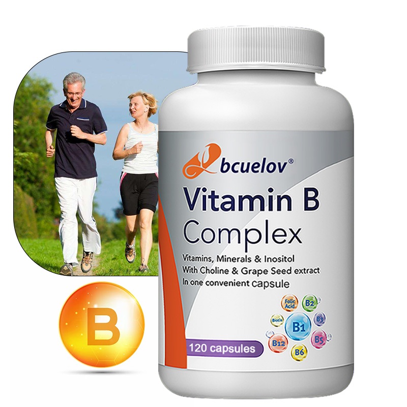 Bcuelov Vitamin B Complex Supplement with Choline and Grape Seed ...