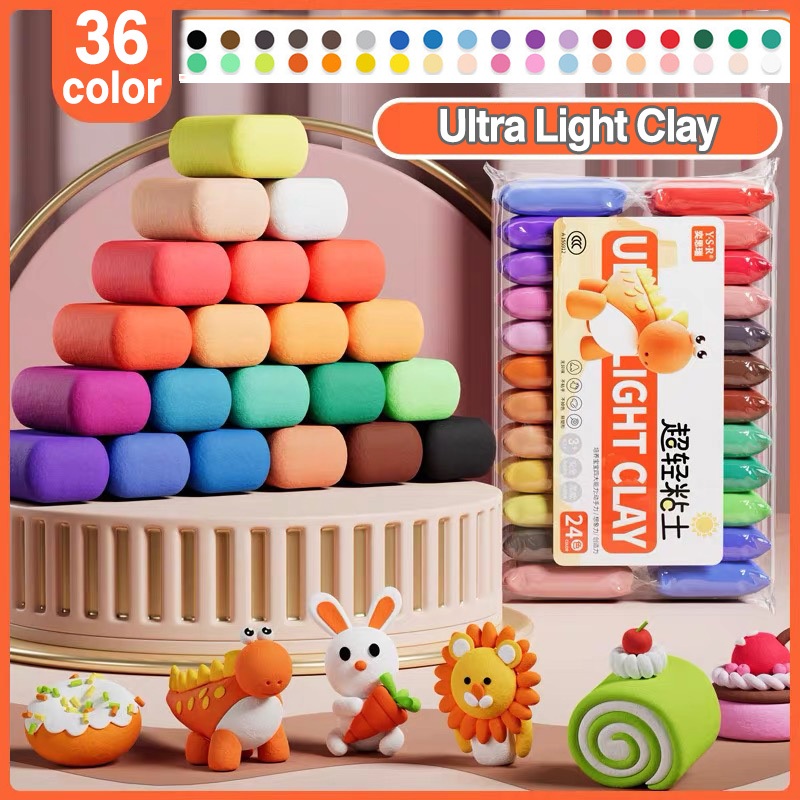 12/24/36 Colors Children Ultralight Super Light Clay Set Non-toxic And ...