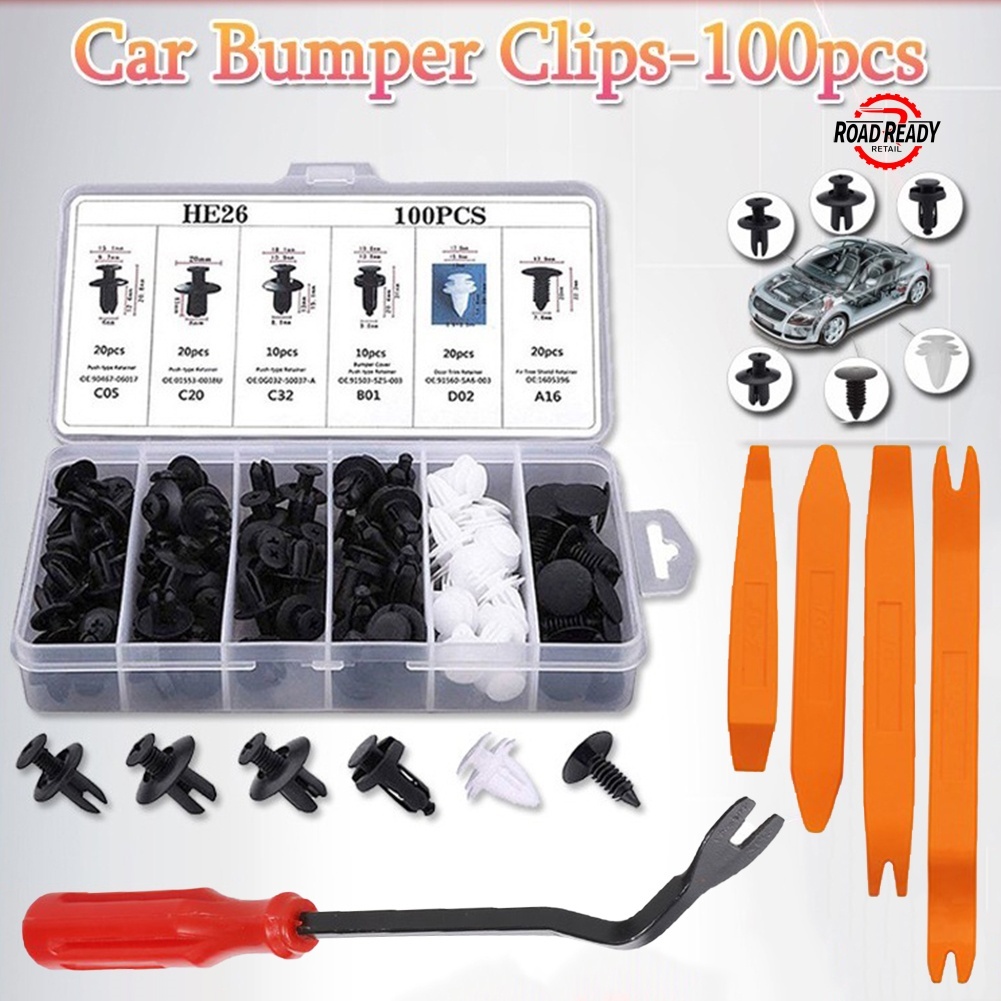 100 Pcs/box Car Clip Car Fastener Car Push Pin Rivet Bumper Door Panel ...