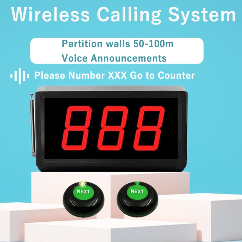 Wireless Queue Management Number Waiting Calling System Queueing system 3 digit NEXT counter ...