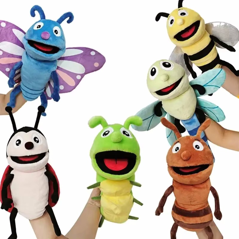 Hand Puppets Kids Toys Plush Insects Animal Caterpillar Ladybug Hand ...