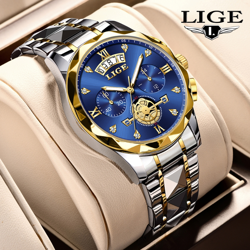 LIGE Men Watch Classic Business Watch Men Tourbillon Waterproof Men ...
