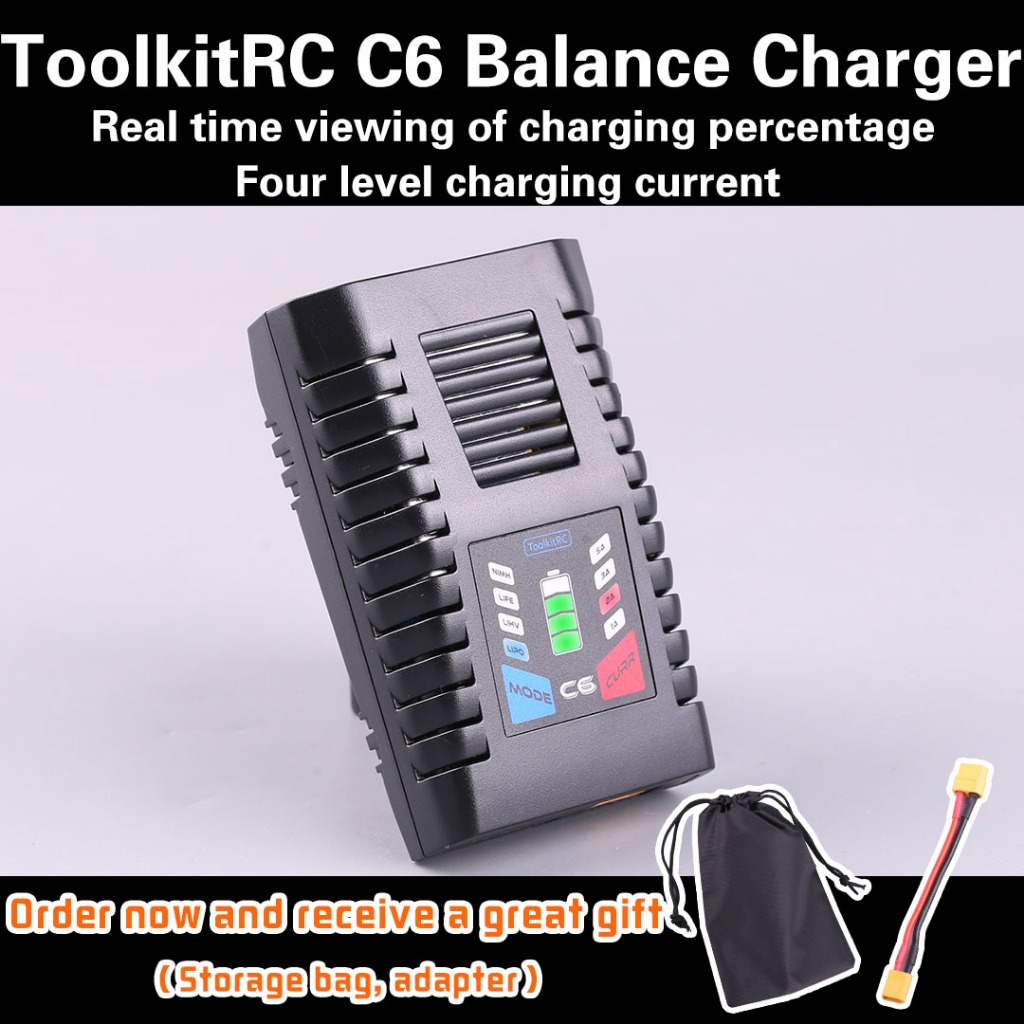 ToolkitRC C6 50W aviation model lithium battery charger supports 6s ...