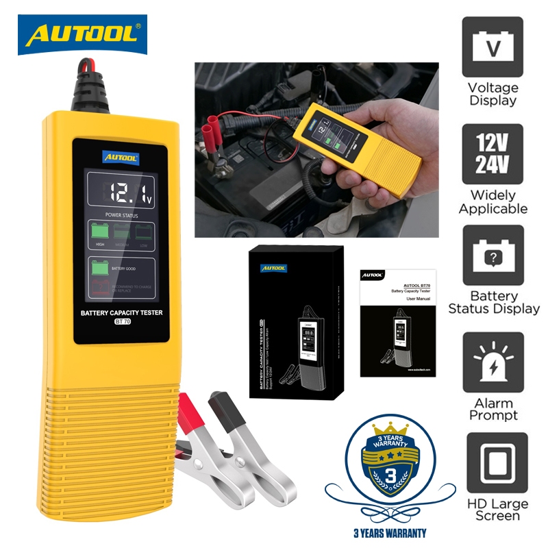 AUTOOL BT70 12V Auto Battery Monitor Voltage Detector 12V Battery ...