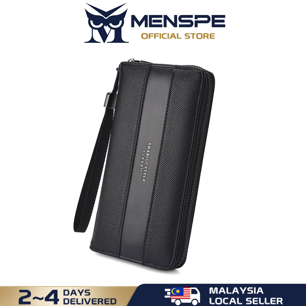 MENSPE Men's Long Wallet PU Long Wallet Multi-Functional Wallet Large ...