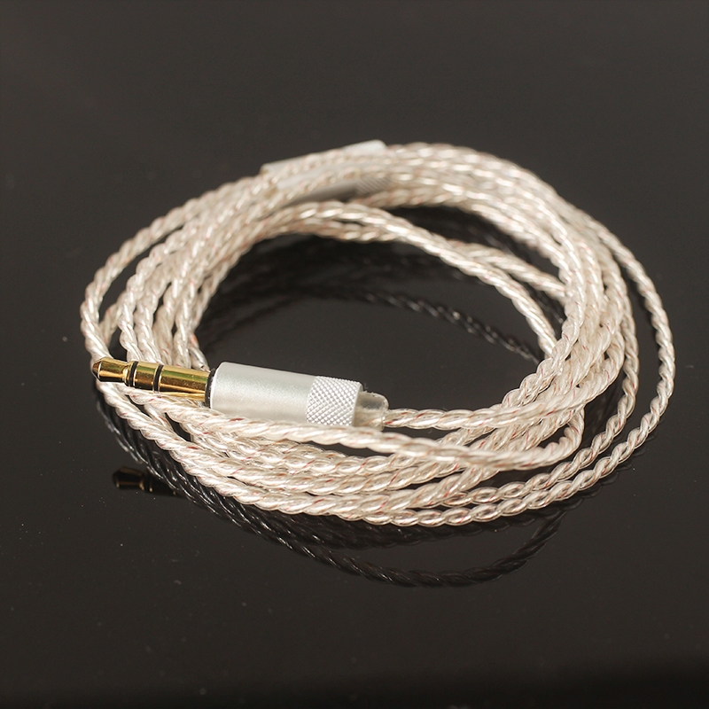 1pcs DIY headphone cable two strand silver plated wire semi-finished ...