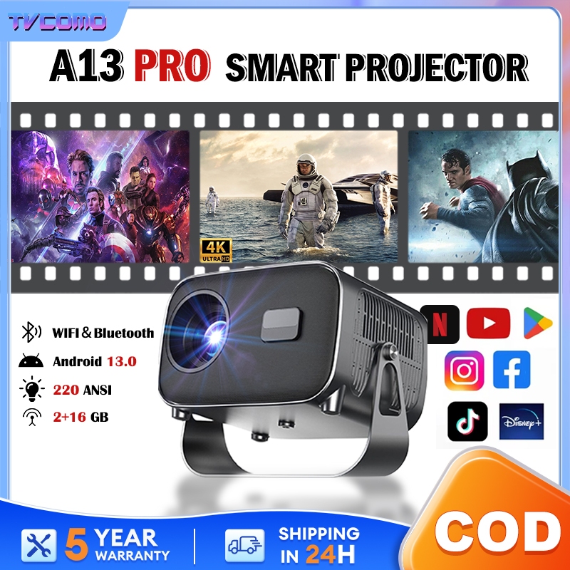 Projector Smart Projector A13 4K Android 12.0 LCD 4K Mini Projector ...