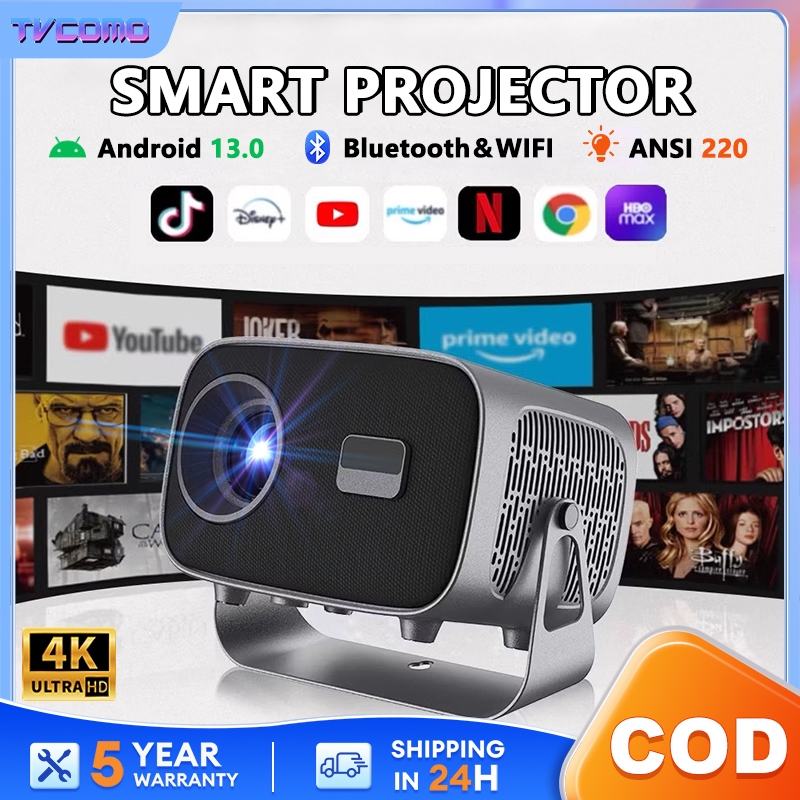 A13 Projector Mini WiFi 4K Decord 10000+ Lumens 1080P Android 13.0 2 ...