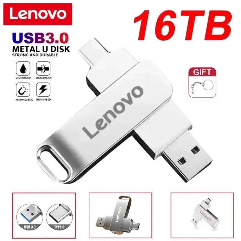 Lenovo 16TB USB Flash Drive USB 3.0 Metal Pen Drive 8TB OTG High Speed ...