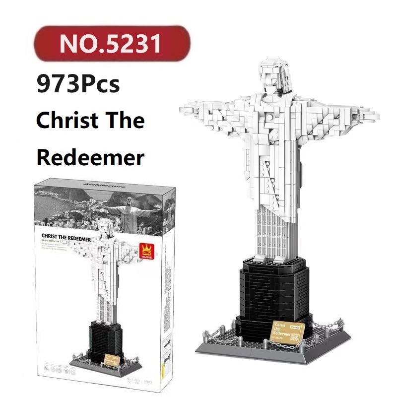 Christ The Redeemer Building Blocks 973 Pcs WANGE Architecture Bricks ...