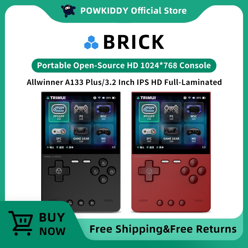 TRIMUI BRICK Retro Handheld Game Console 3.2 Inch IPS Screen Linux ...