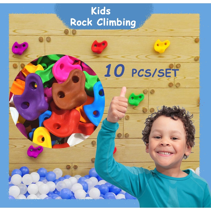 10pcs Kids Rock Climbing Indoor/Outdoor Plastic Climbing Rocks with ...