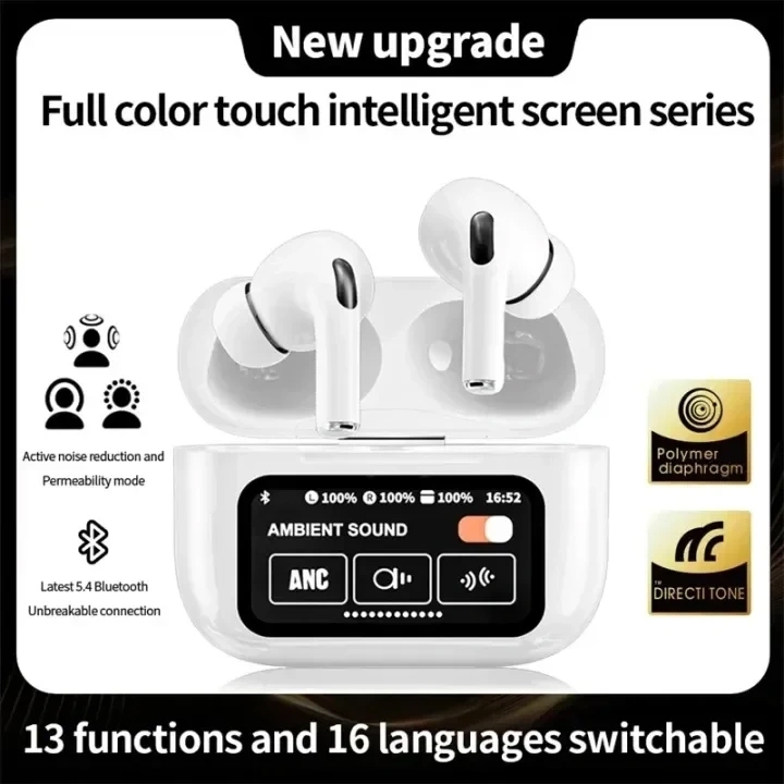 Touch Screen Bluetooth FreeBuds A9 Pro Earphones Wireless Headset ...