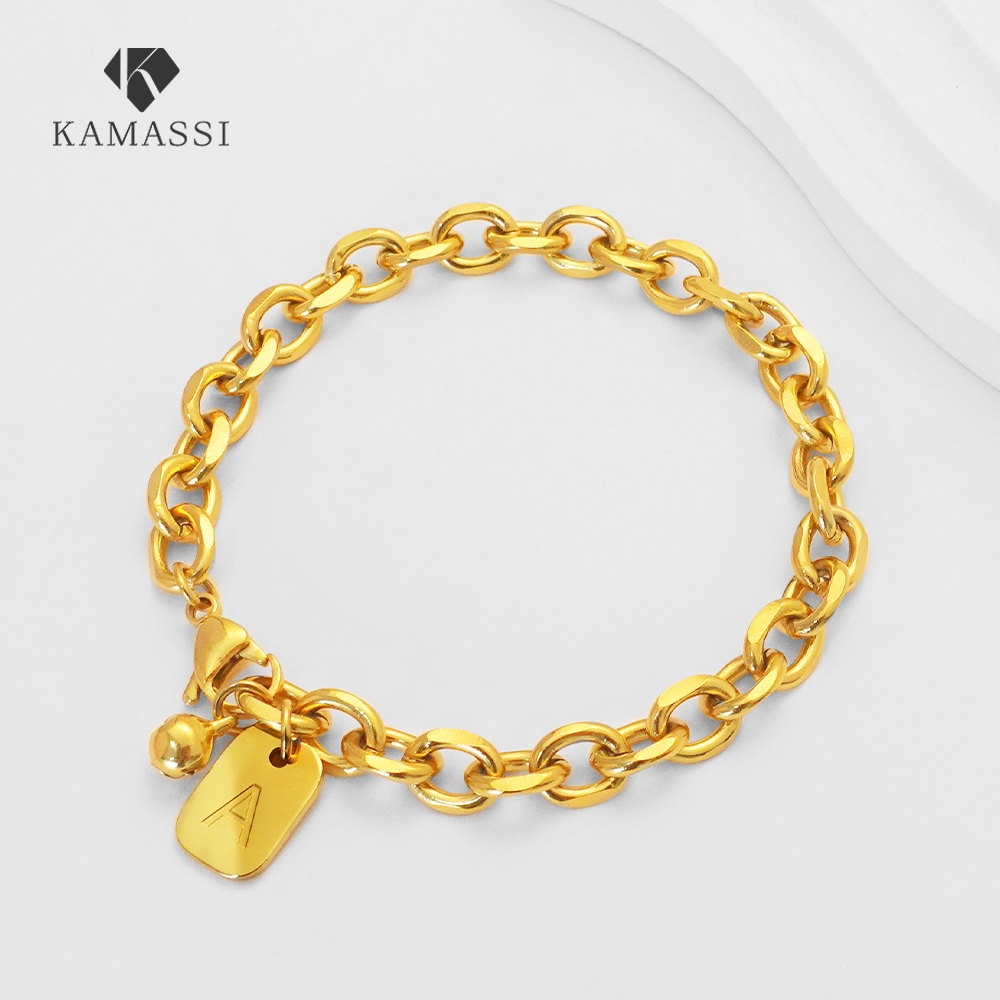 KAMASSI Unisex Hypoallergenic Stainless Steel Letter Bracelet [Free ...