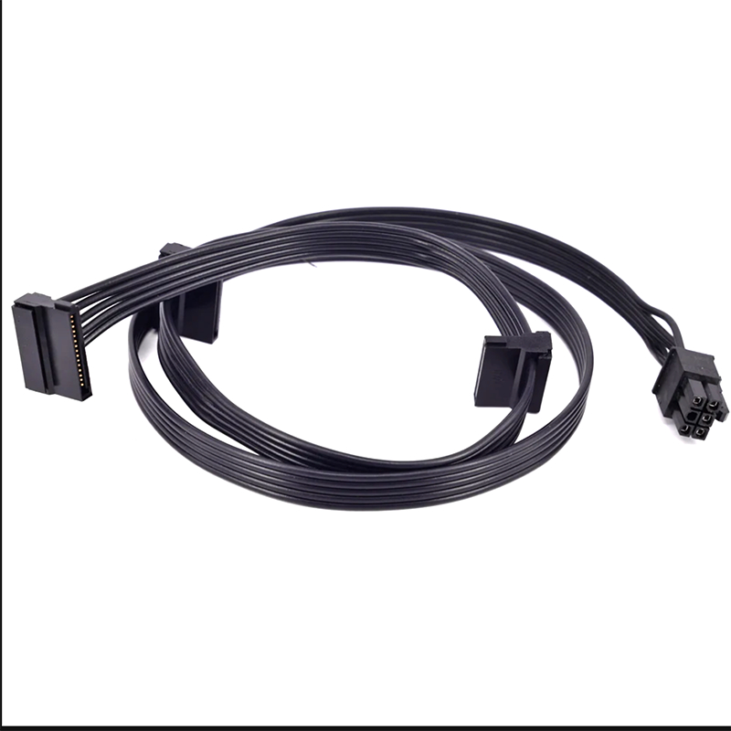 PCI-e 6Pin to 3 SATA 15Pin/IDE 4PIN Power Supply Cable Port Multiplier ...