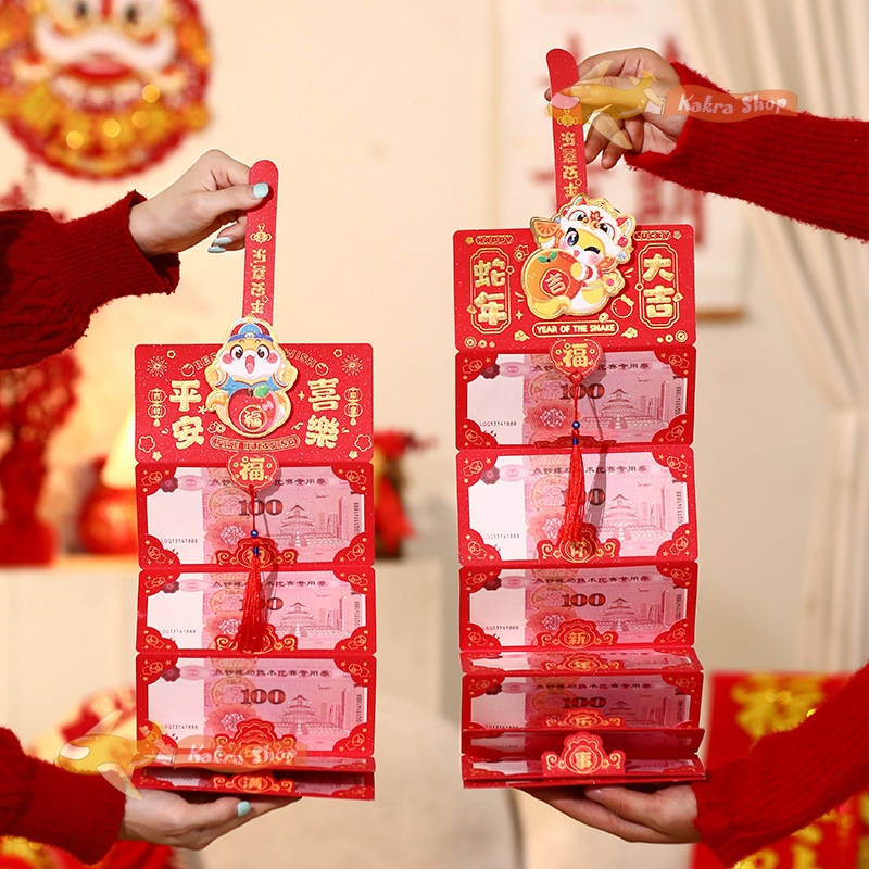 2025 10card Folding Red Envelope Snake Year DIY Creative Red Pocket ...