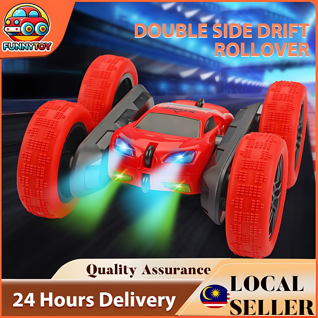 [Malaysia Stock] 2.4G Double Side Drift Rollover Remote Car Car 360 ...