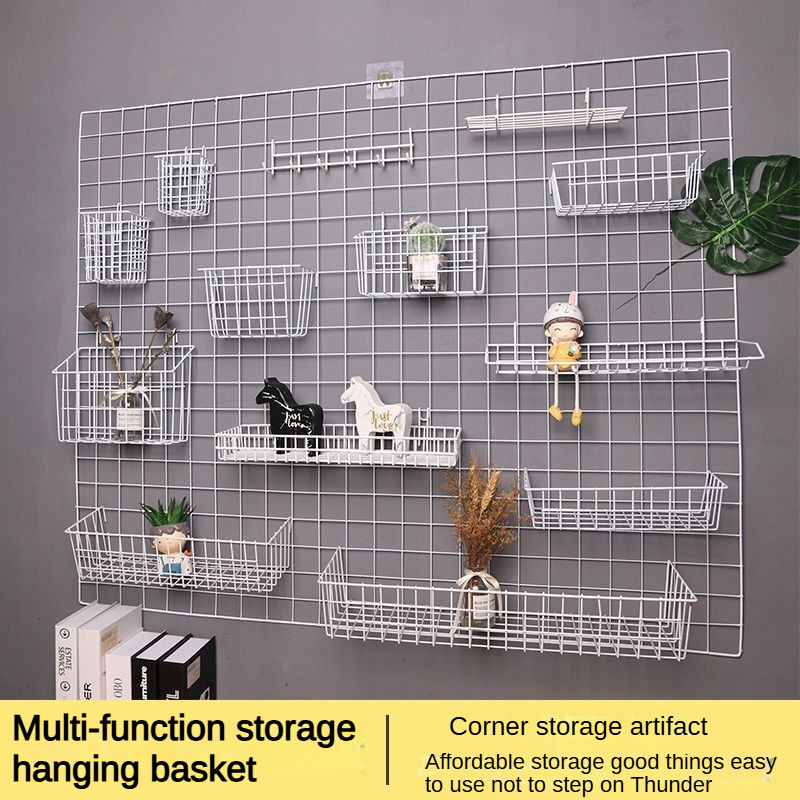 Wire Grid Shelf Storage Basket Mesh Hanging Basket Tray Instant Noodle ...