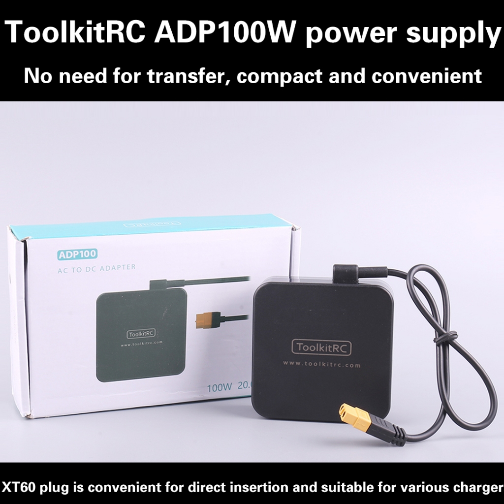 ToolKitRC ADP100 100W 20V Power Supply with XT60 Output Adapter For ISDT Q8 Q6 GT Power Hota ...