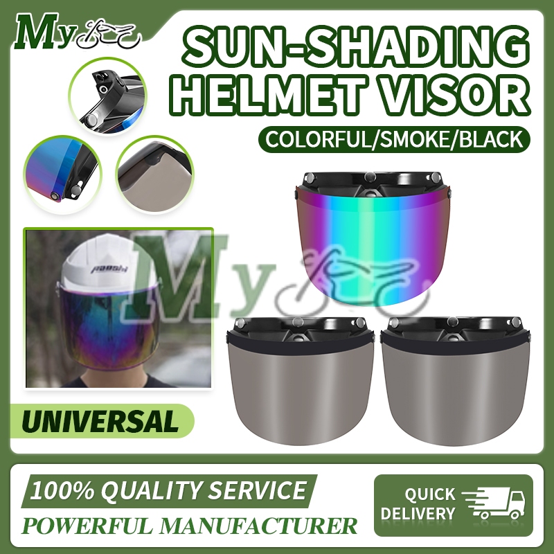 VISOR HELMET BOGO 3 Button Full Face Shield Motorbike Helmet Visor ...